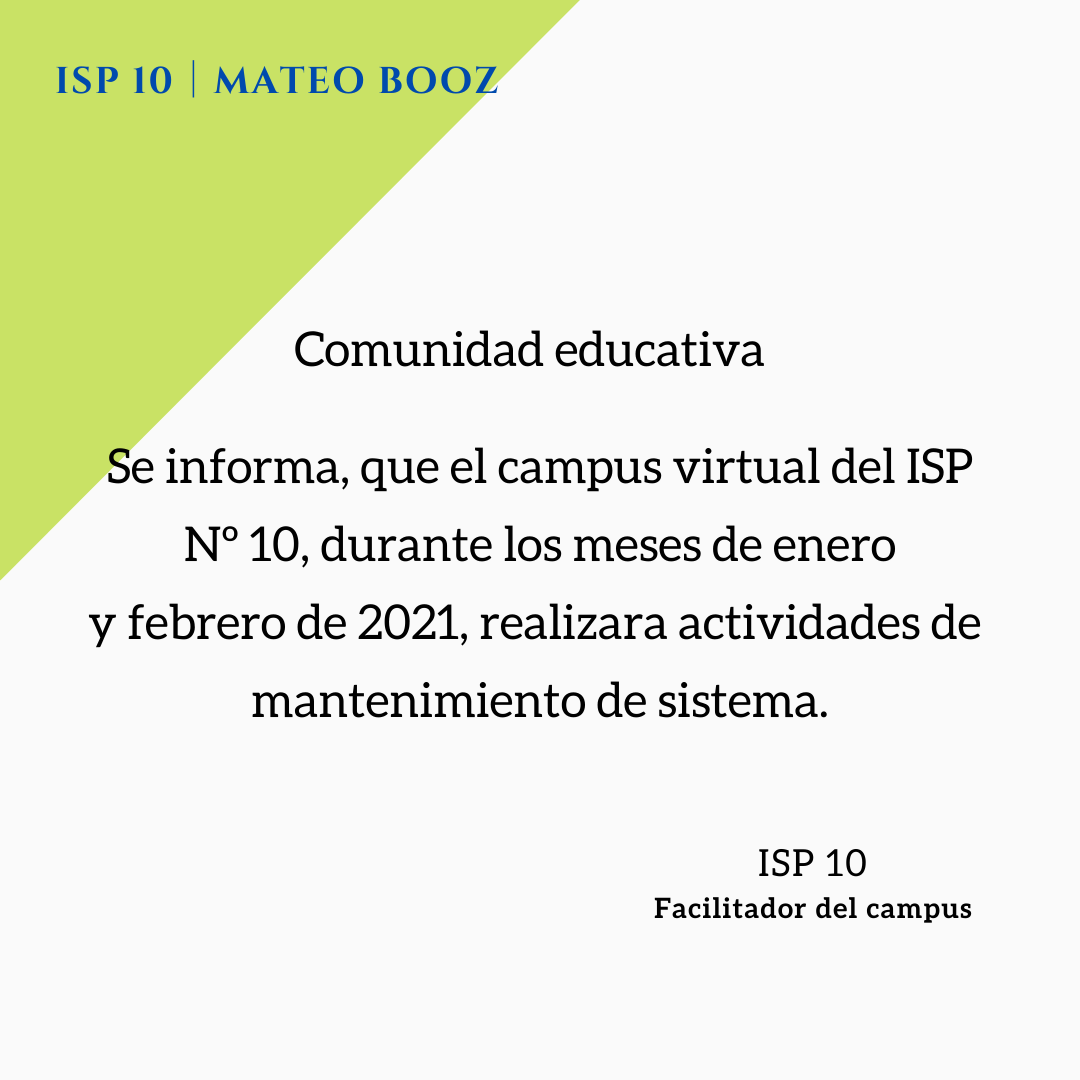 Secretaría – ISP 10│Mateo Booz │Carreras de Nivel Superior│